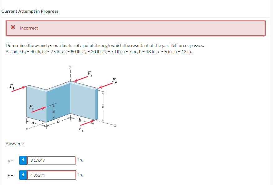 Solved Current Attempt in ProgressIncorrectDetermine the x - | Chegg.com
