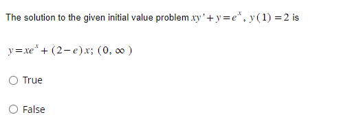 Solved The solution to the given initial value problem | Chegg.com