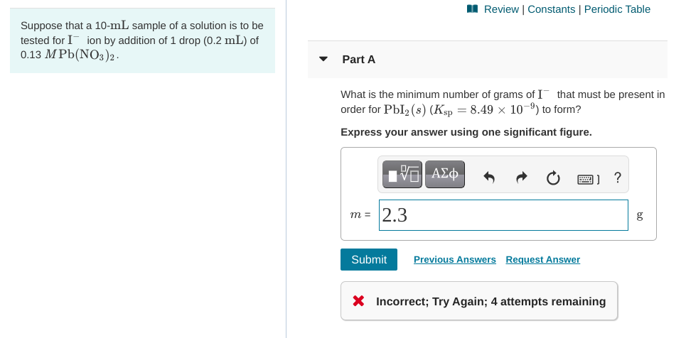 Solved Review Constants Periodic Table Suppose that a 10-mL | Chegg.com