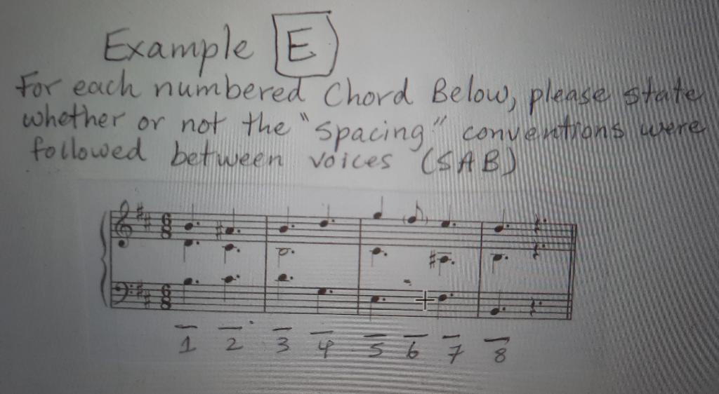 Solved Does Chord #3 have spacing issues? A. No spacing | Chegg.com