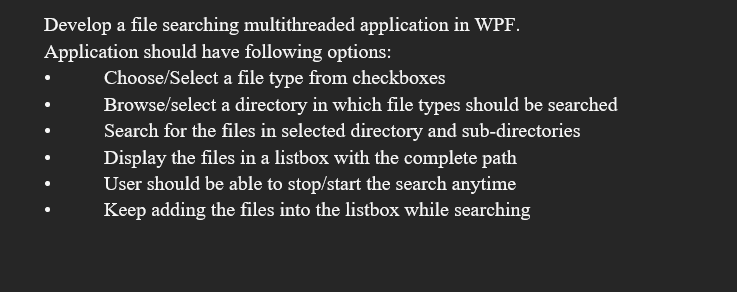 Solved Develop A File Searching Multithreaded Application In 