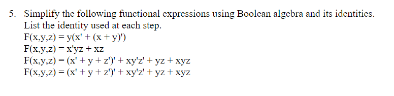 Solved 5. Simplify the following functional expressions | Chegg.com