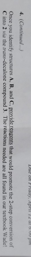 Solved plete retrosynthetic tree for trans-decalin (2) | Chegg.com