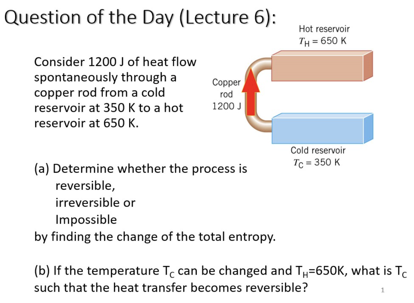 Solved Question of the Day (Lecture 6): Consider 1200 J of | Chegg.com
