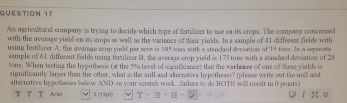 Solved State Ho and Ha and include any formulas used to | Chegg.com