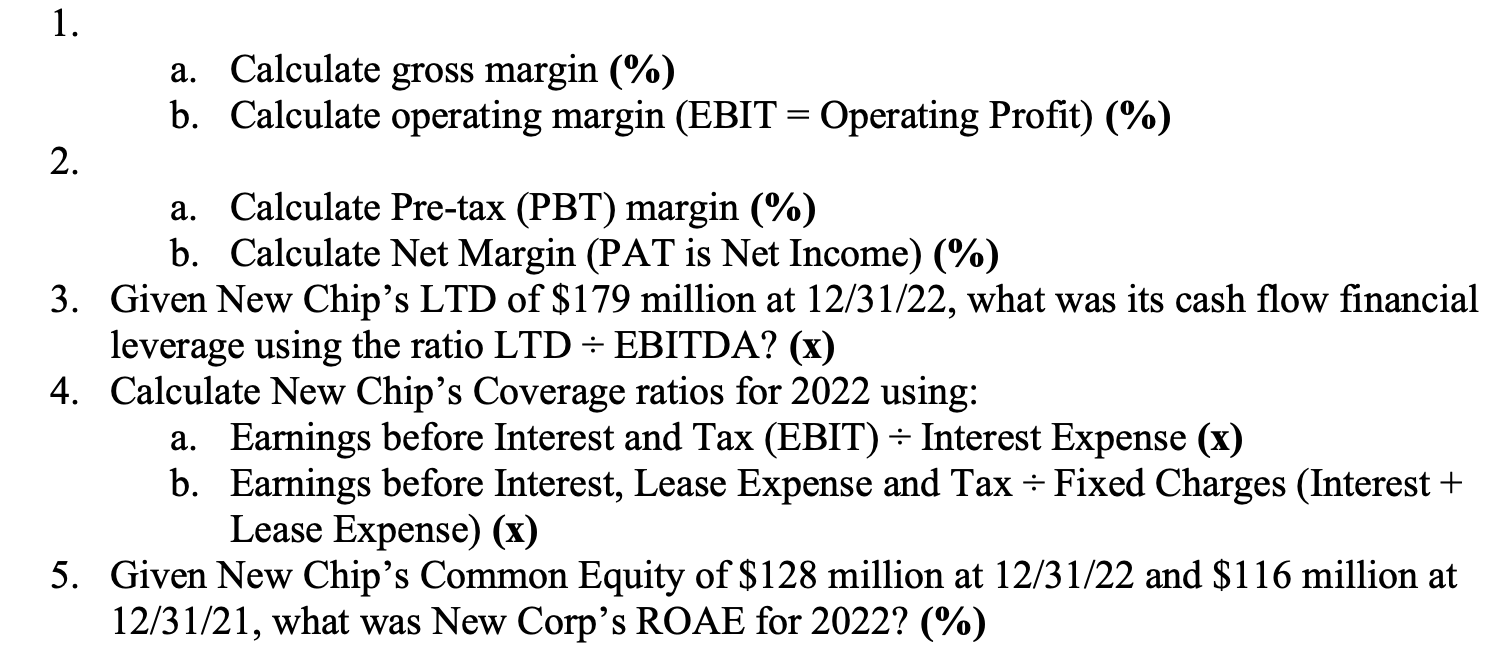 Solved a. Calculate gross margin (\%) b. Calculate operating | Chegg.com