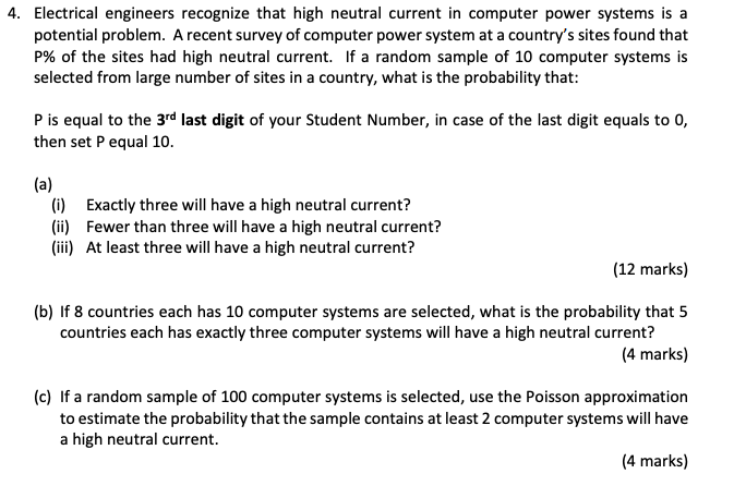 Solved 4. Electrical engineers recognize that high neutral | Chegg.com