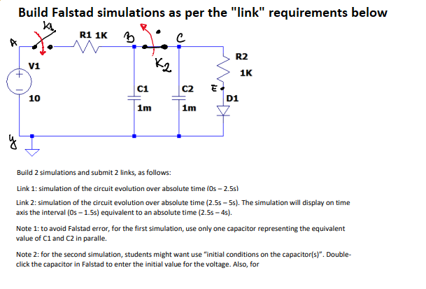 Build Falstad simulations as per the "link" | Chegg.com