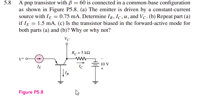 Solved A pnp transistor with β = 60 is connected in a | Chegg.com