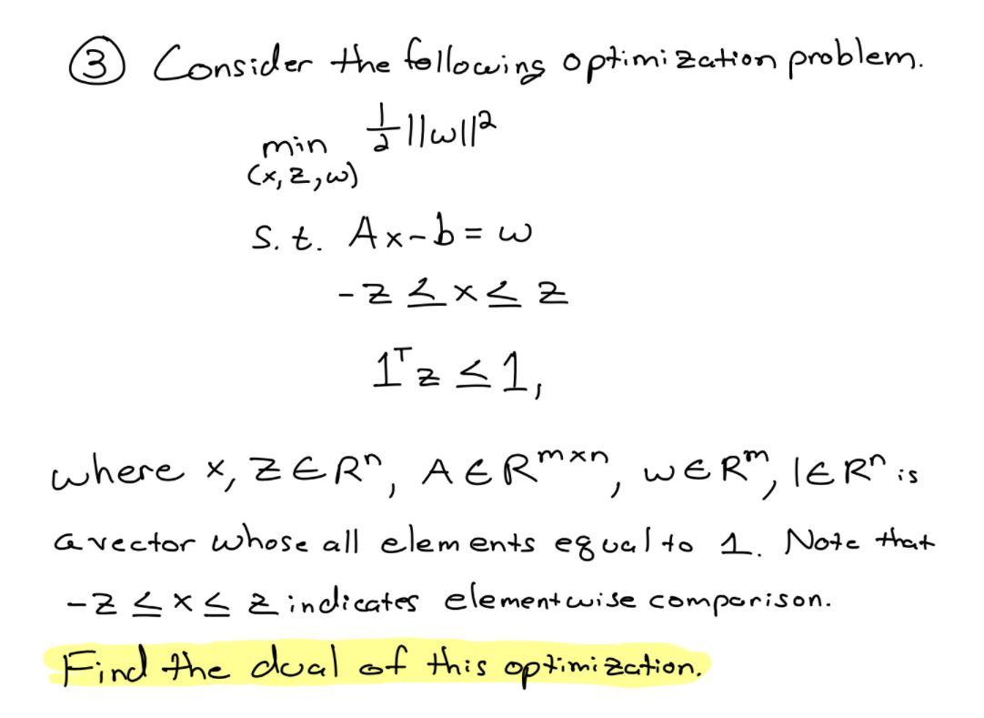 Solved min 3 Consider the following optimization problem. I | Chegg.com