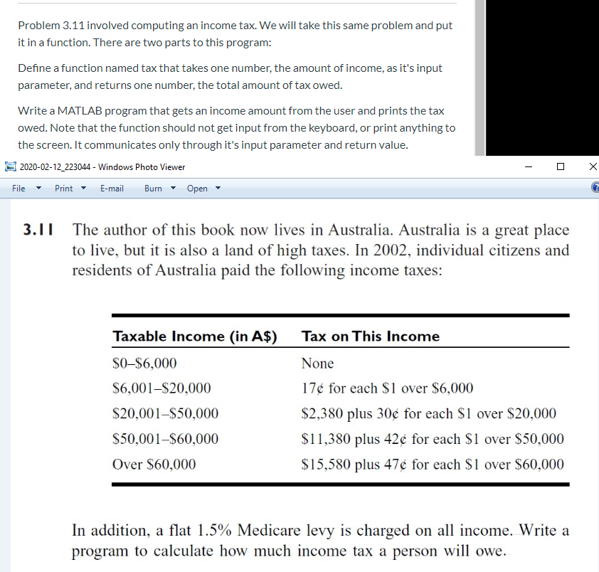 Solved Problem 3.11 involved computing an income tax. We | Chegg.com