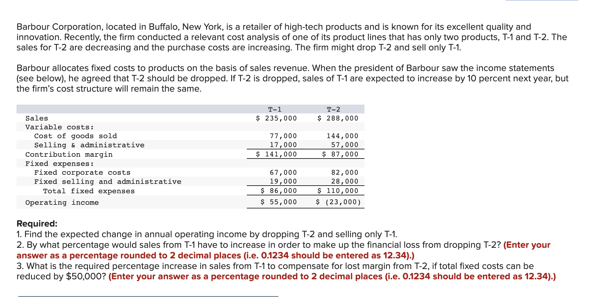 Solved Barbour Corporation, located in Buffalo, New York, is | Chegg.com