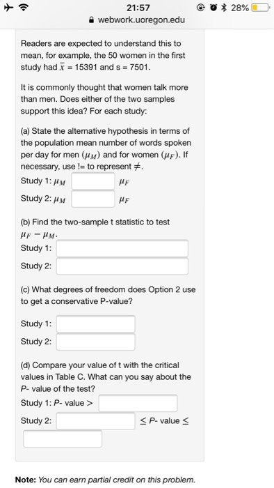 Solved 21:57 a webwork.uoregon.edu (2 points) The following | Chegg.com