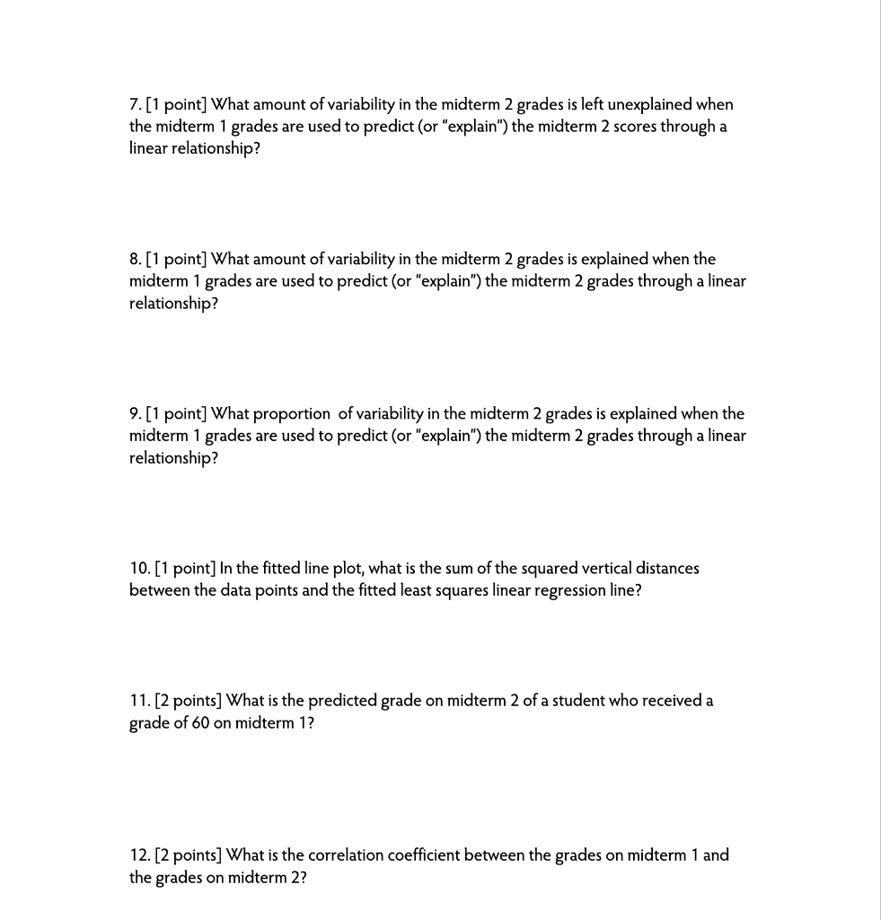 Solved Regression Analysis: midterm 2 versus midterm 1 The | Chegg.com
