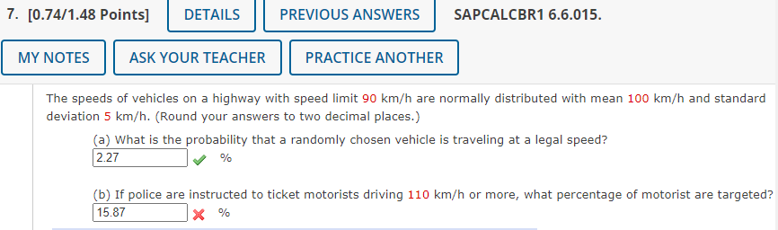 Solved The speeds of vehicles on a highway with speed limit | Chegg.com