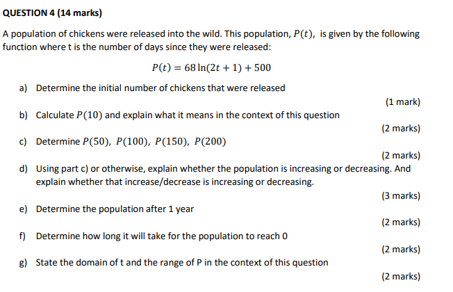 Solved QUESTION 4 (14 marks) A population of chickens were | Chegg.com