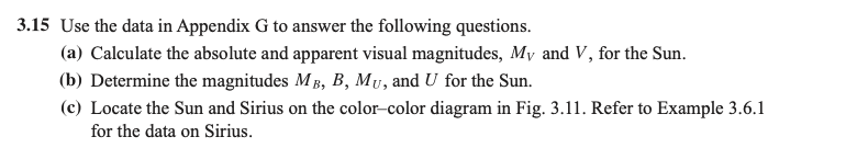 FIGURE 3.11 Color-color diagram for main-sequence | Chegg.com