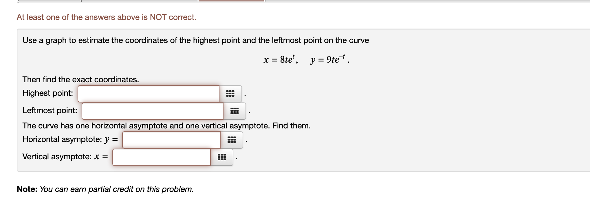 Solved At least one of the answers above is NOT correct. Use | Chegg.com