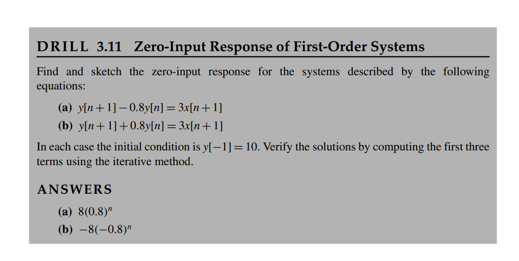 Solved Find and sketch the zero-input response for the | Chegg.com