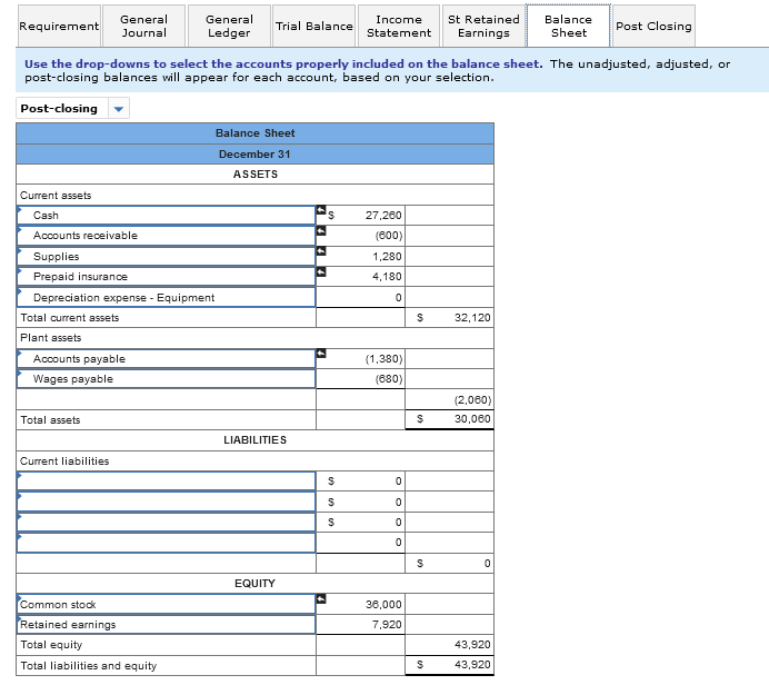 Use The Drop Downs To Select The Accounts Properly