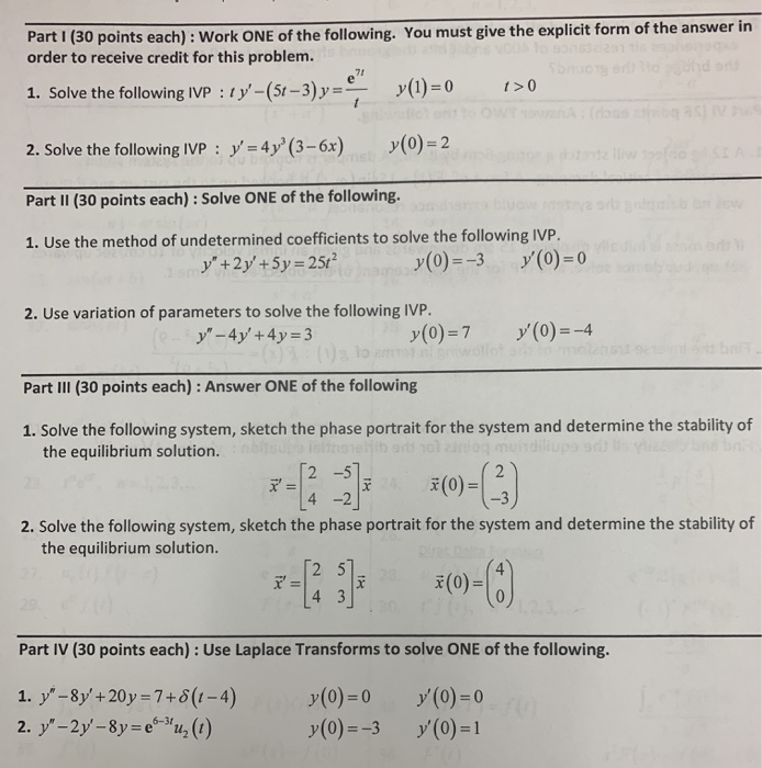Solved Part I: Solve Question 2Part II: Solve Question 1Part | Chegg.com