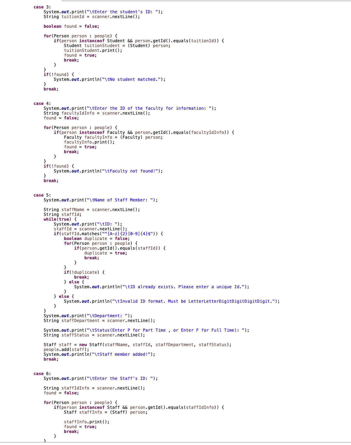 Solved Enter the id of the person to delete: ab1234 (If ID | Chegg.com