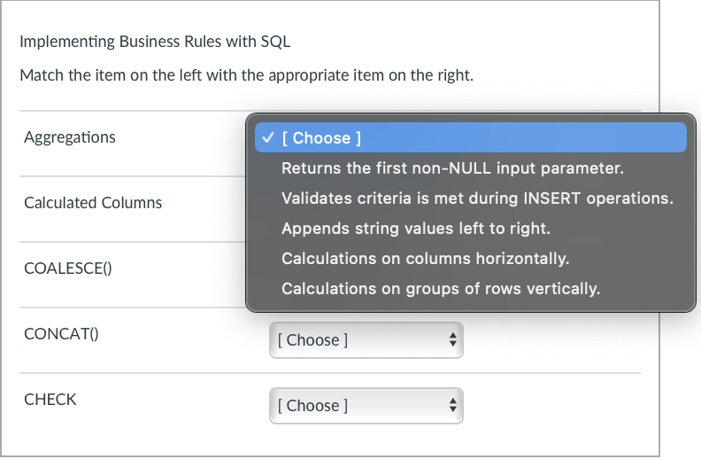 Solved Implementing Business Rules With Sql Match The Item 