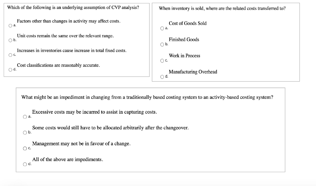 Solved Which of the following is an underlying assumption of | Chegg.com Solved Which of the following is an underlying assumption of | Chegg.com