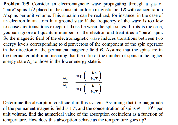 Solved Problem 195 Consider an electromagnetic wave | Chegg.com
