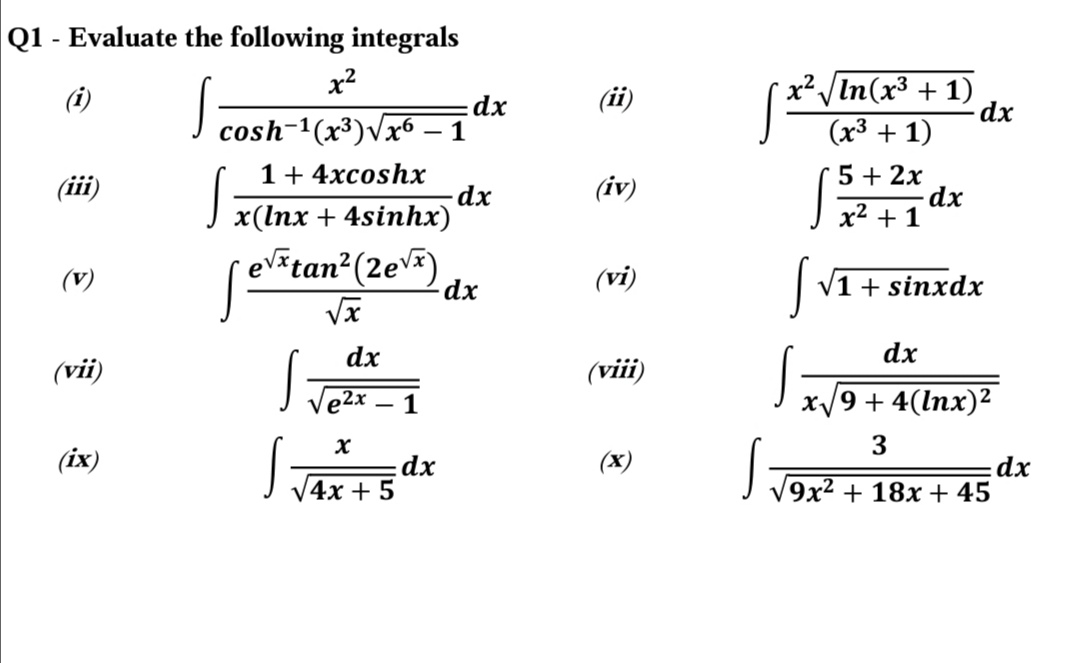 Solved Evaluate the following integrals (can you explain why | Chegg.com
