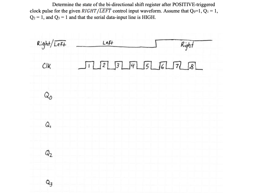 Solved Determine the state of the bi-directional shift | Chegg.com