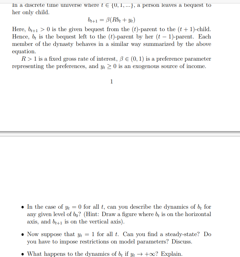 Solved In a discrete time universe where t∈{0,1,…}, a person | Chegg.com