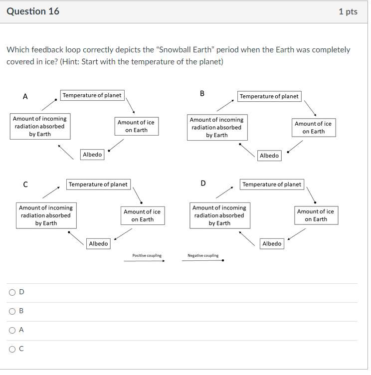 Solved Question 16 1 pts Which feedback loop correctly | Chegg.com