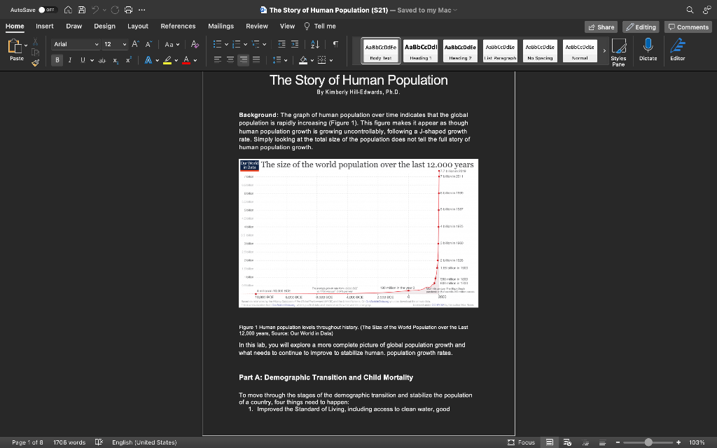 Solved Background: The graph of human population over time | Chegg.com