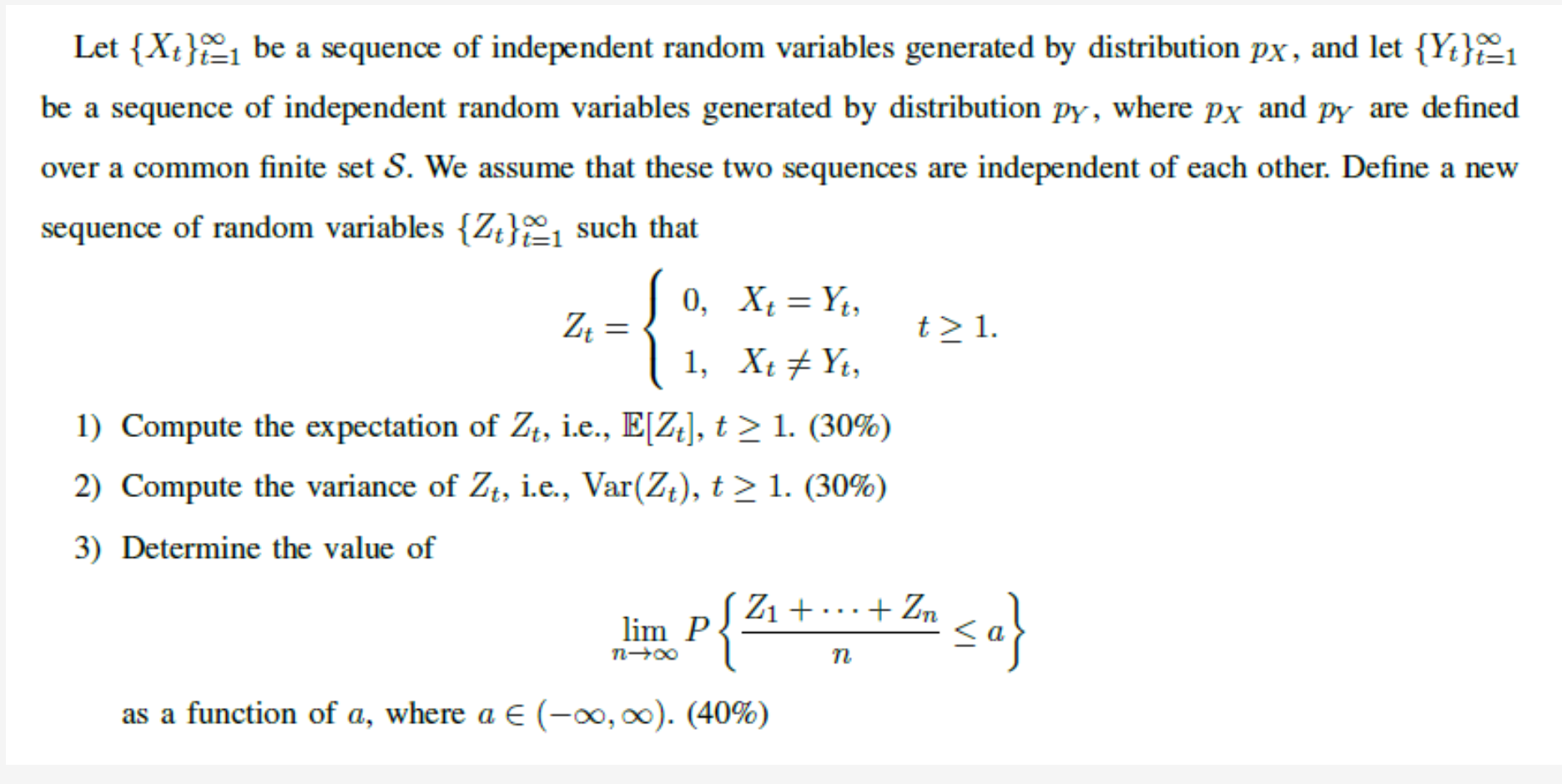 Let {Xt}t=1∞ be a sequence of independent random | Chegg.com