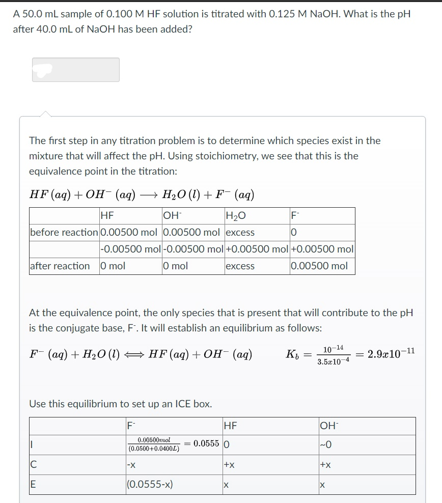 Solved A 50.0 mL sample of 0.100 M HF solution is titrated | Chegg.com
