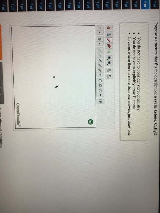 Solved 1 pt Propose a structure that fits the description: a | Chegg.com
