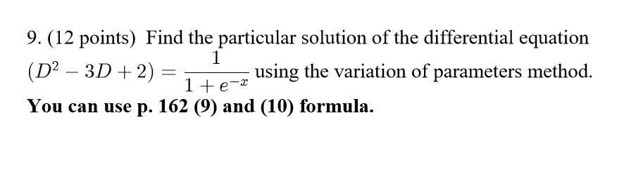 Solved 1 9 12 Points Find The Particular Solution Of The 