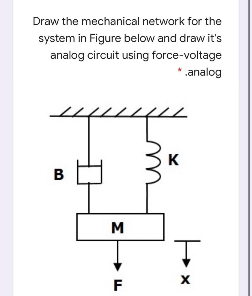 Solved Draw the mechanical network for the system in Figure | Chegg.com