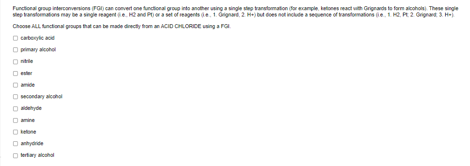 Solved Functional group interconversions (FGI) can convert | Chegg.com