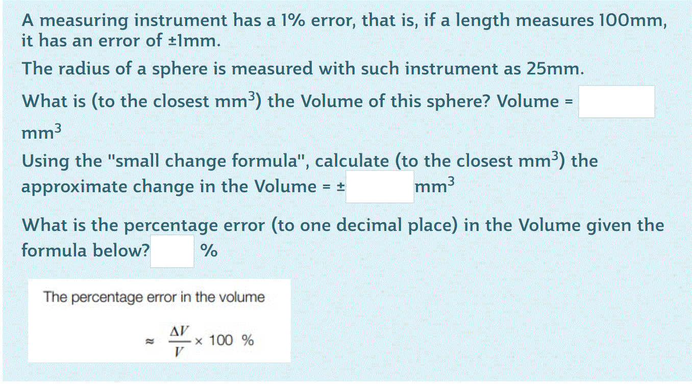 Solved A measuring instrument has a 1% error, that is, if a | Chegg.com