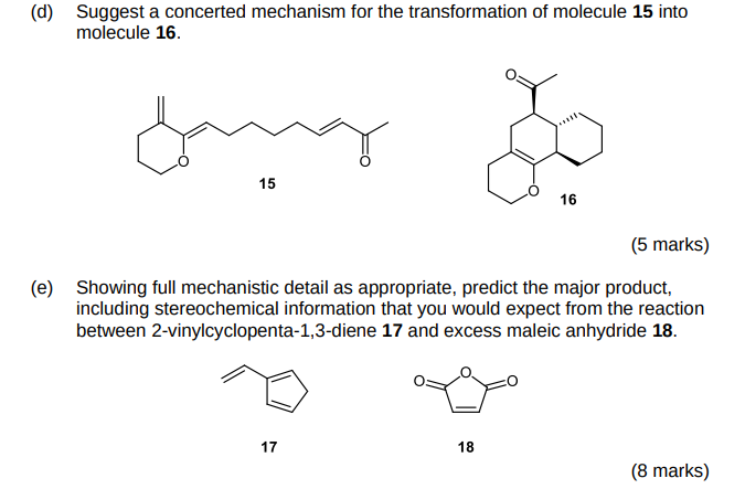 (d) Suggest a concerted mechanism for the | Chegg.com