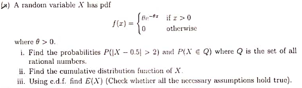 Solved (a) ﻿A random variable x ﻿has | Chegg.com