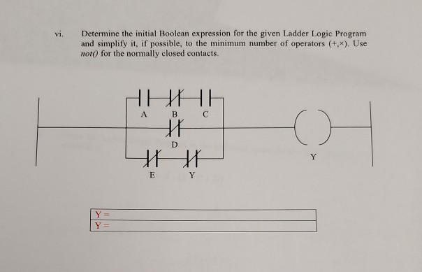 Solved vi, Determine the initial Boolean expression for the | Chegg.com