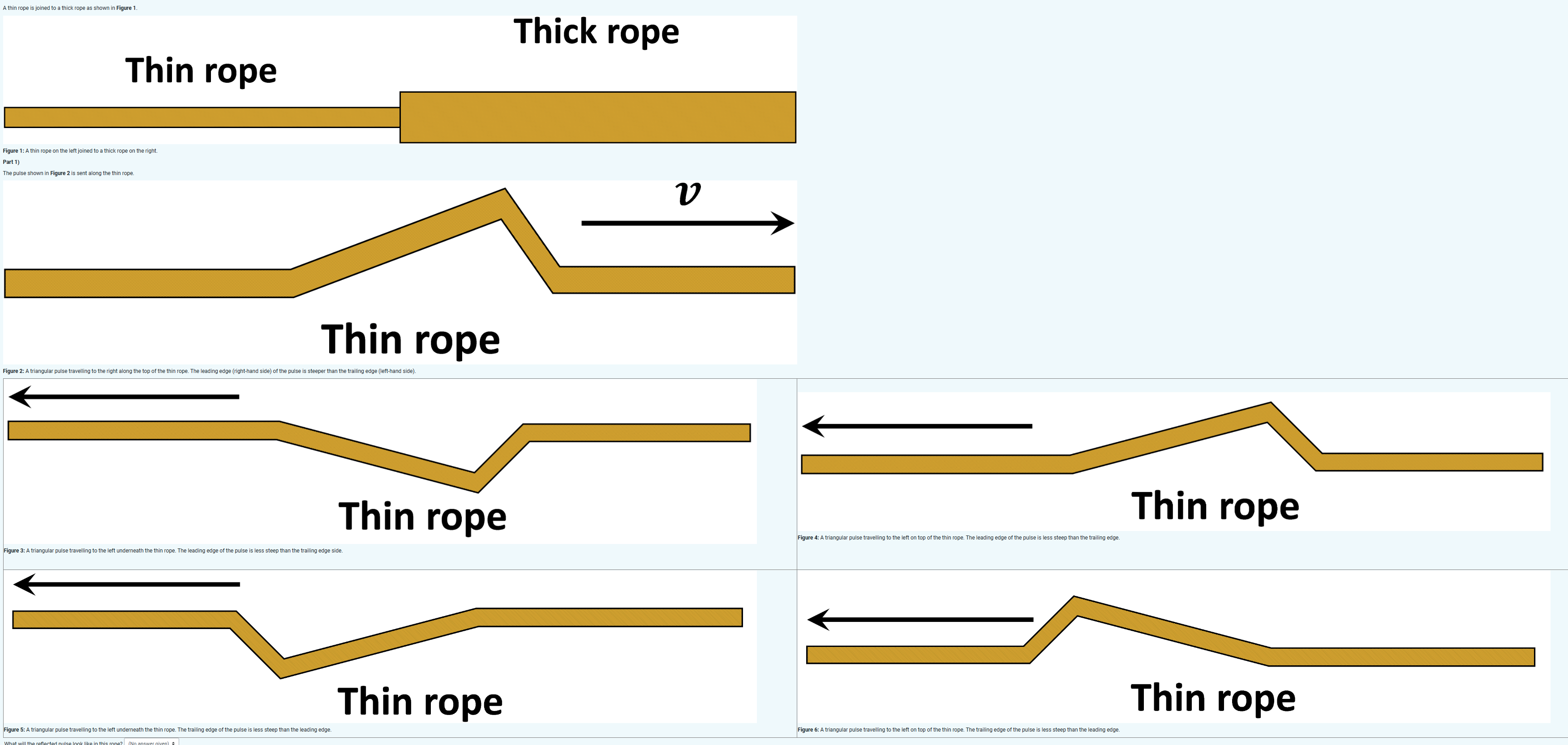 Solved A thin rope is joined to a thick rope as shown in | Chegg.com