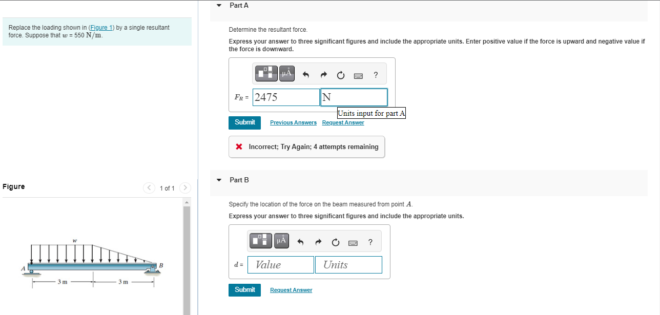 Solved Replace the loading shown in (Figure 1) by a single | Chegg.com