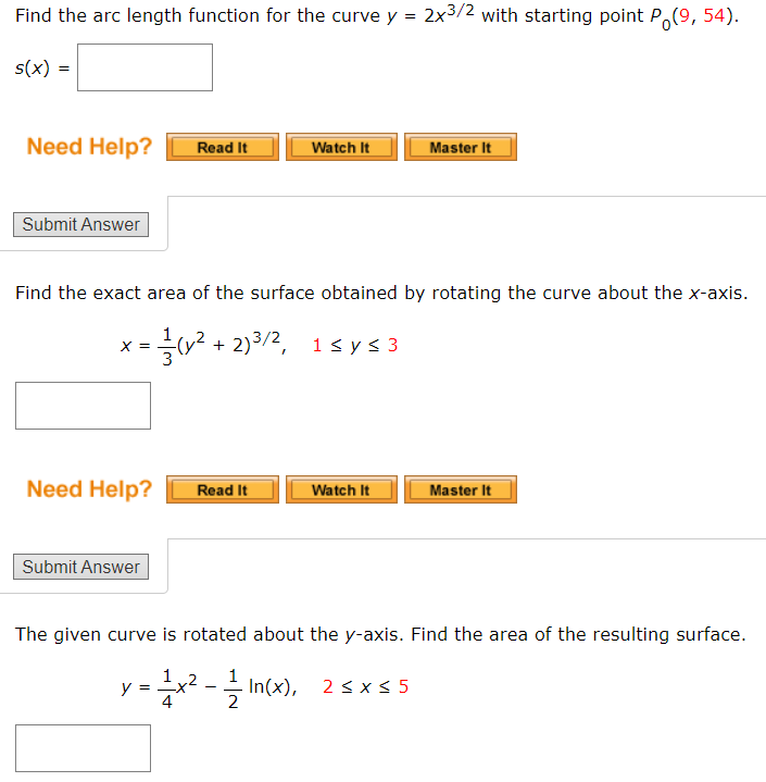 Solved Find the arc length function for the curve y=2x3/2 | Chegg.com