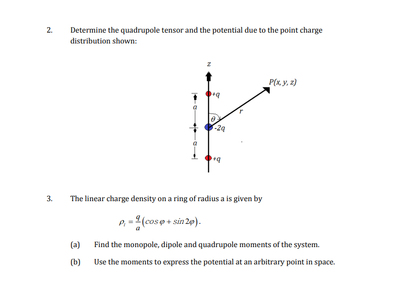 Solved 2. Determine the quadrupole tensor and the potential | Chegg.com