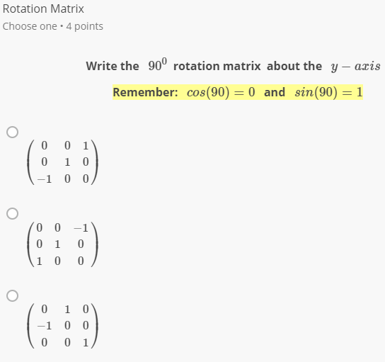 Solved Scaling Matrix Choose one. 4 points Write the scaling | Chegg.com