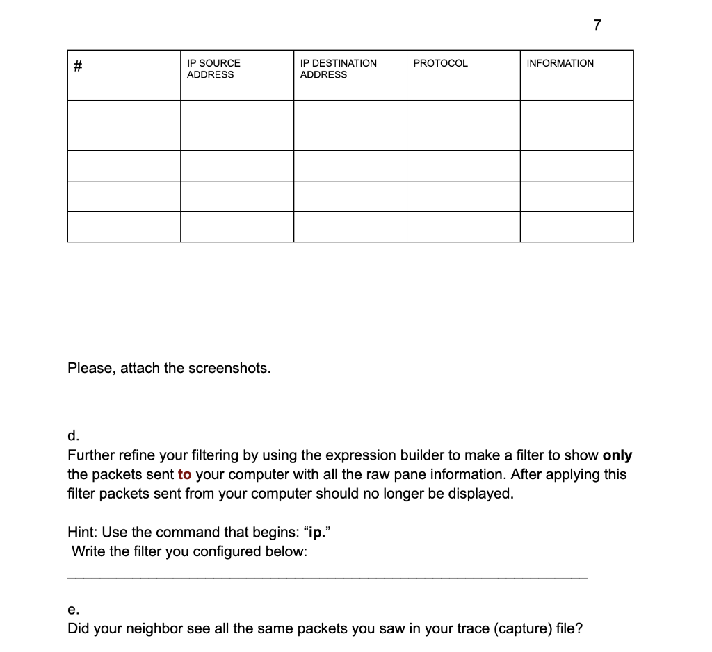Solved Protocol analyzers are also known as packet sniffers | Chegg.com